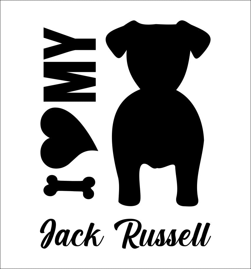 I Heart My Jack Russell dog breed decal – North 49 Decals