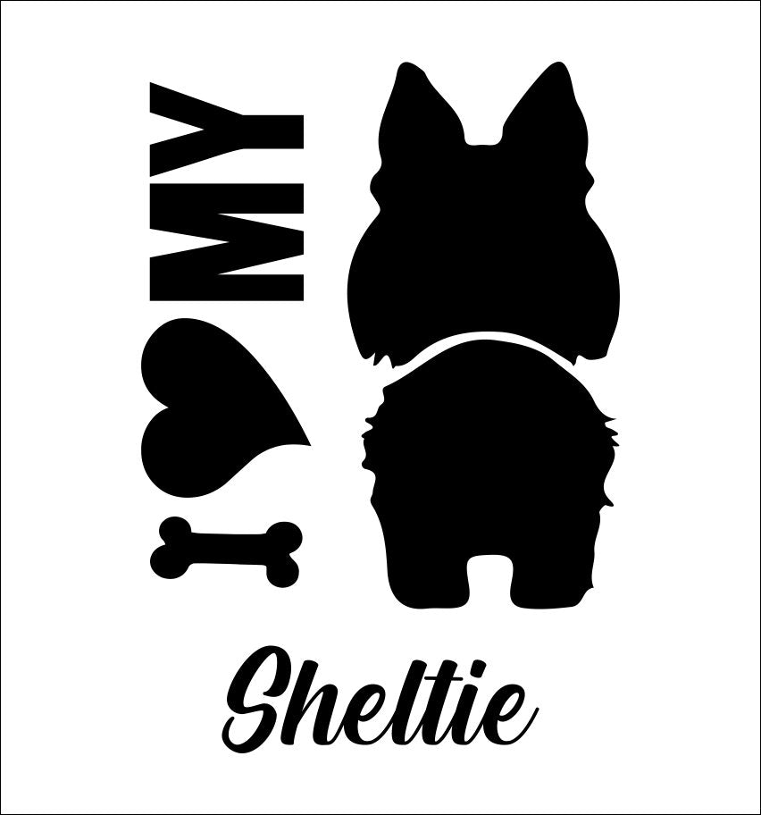 I Heart My Sheltie dog breed decal – North 49 Decals