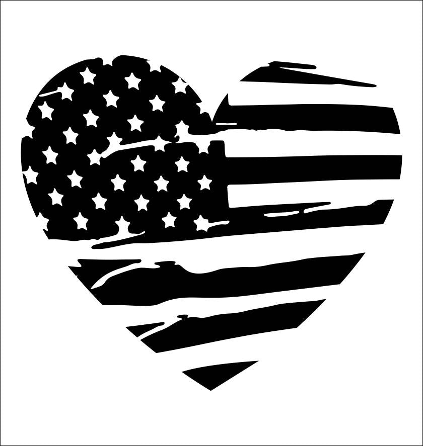 US Flag Heart decal – North 49 Decals